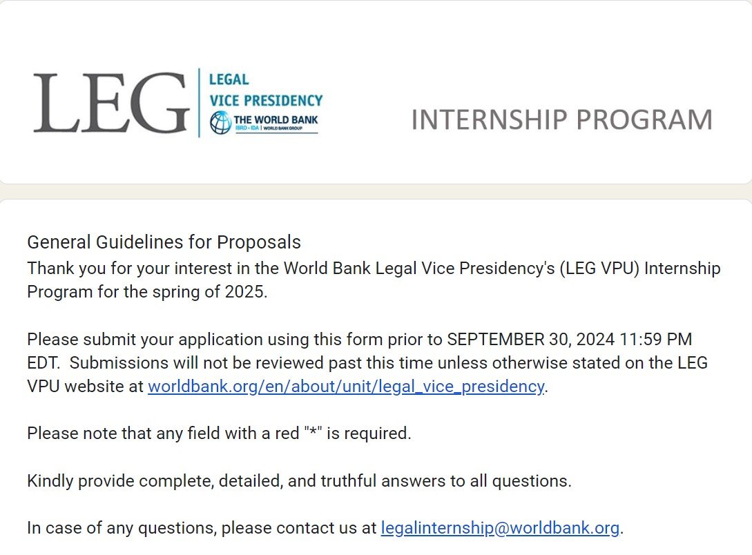 World Bank Legal Internship Program 2025/2026 | How to Apply - SchoolPursuit